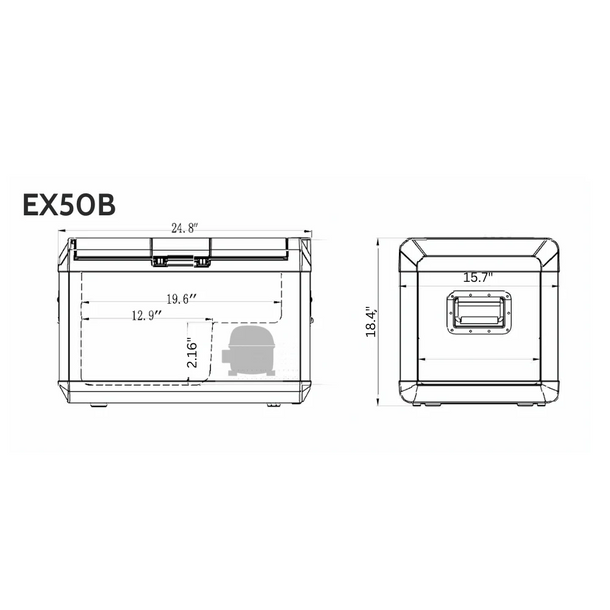 Explorer Bear EX50B - 50L 12/24V Portable Refrigerator & Freezer