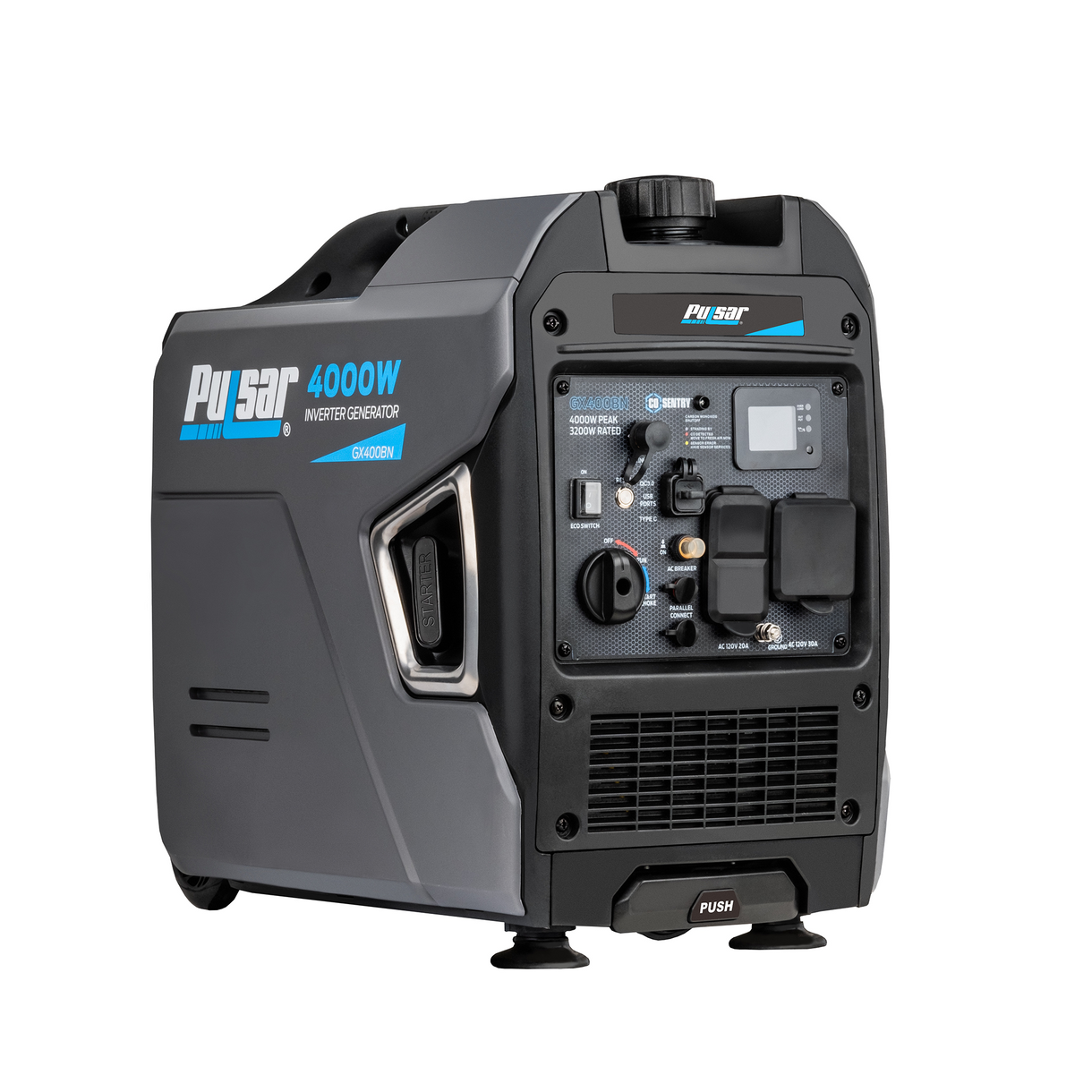 Pulsar 4000 Watts Portable Ultra-Quiet Dual Fuel Generator with CO Sen ...