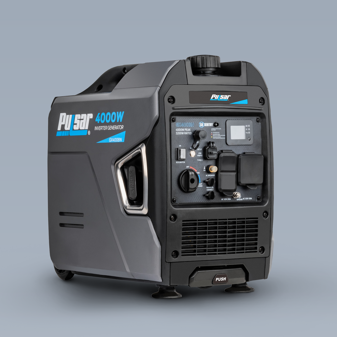 Pulsar 4000 Watts Portable Ultra-Quiet Dual Fuel Generator with CO Sen ...